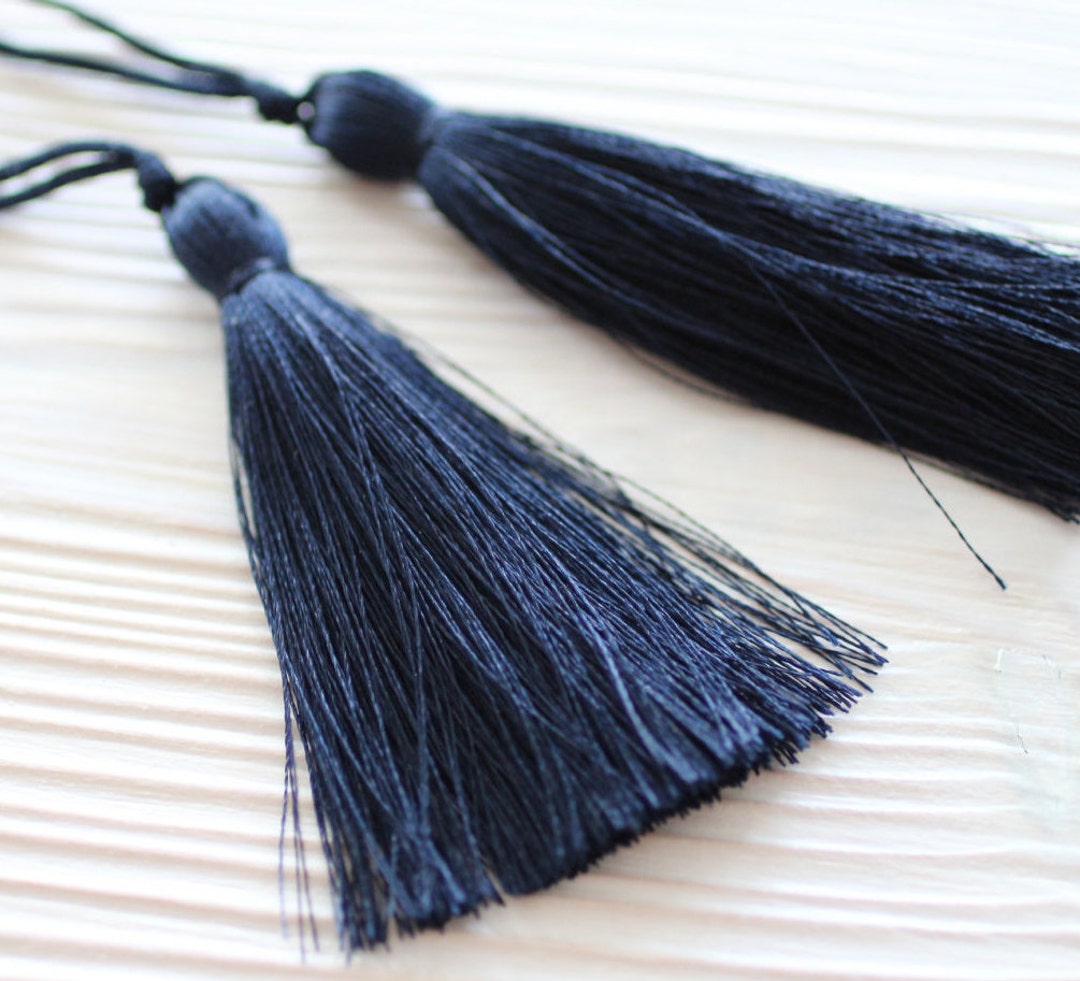 Navy Silk Tassel, Dark Blue Tassel, Large Tassels, Tassels for Jewelry ...