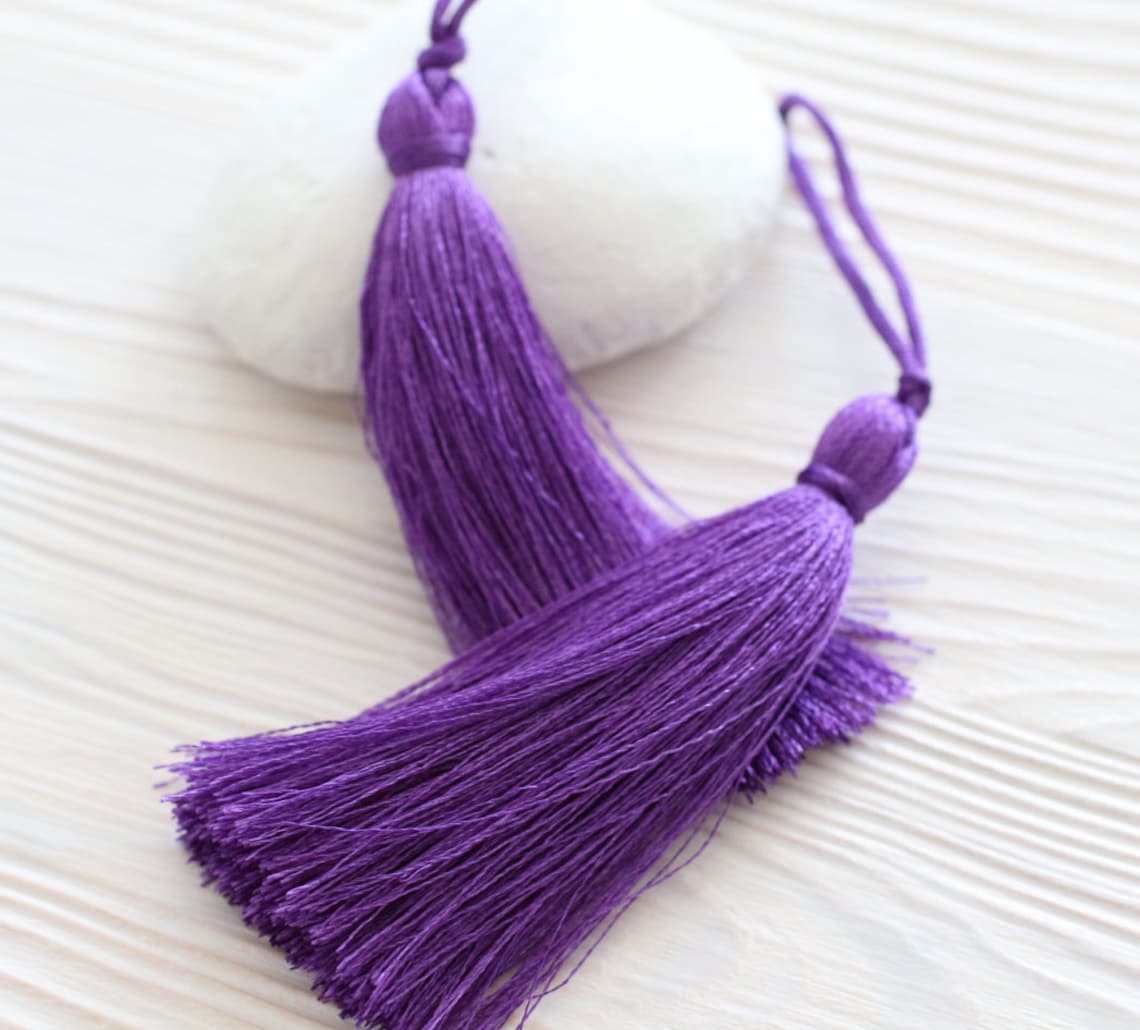 Purple Tassel Silk Tassel Thread Tassel Mala Tassel - Etsy