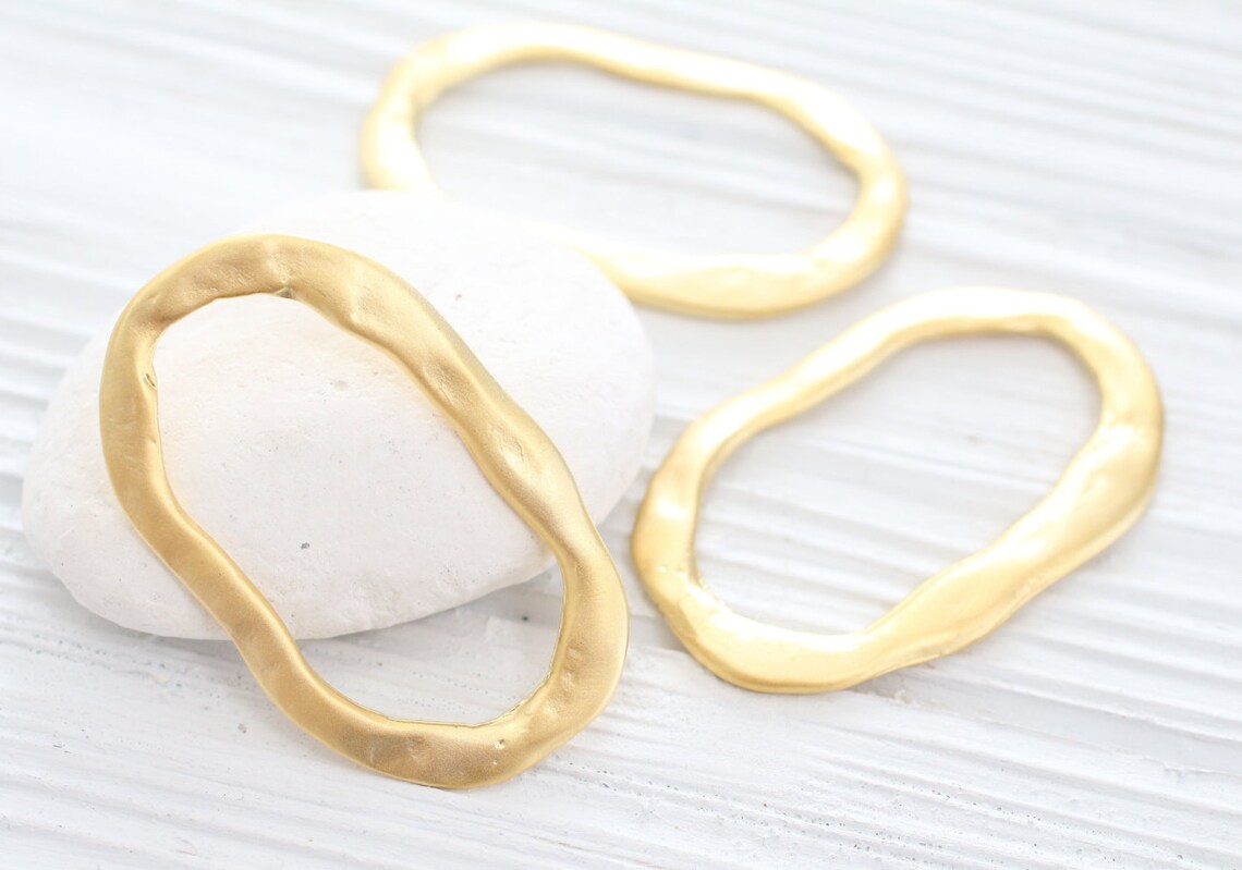 2pc Gold Ring Connectors Gold Link Ring Pendant Large Ring - Etsy