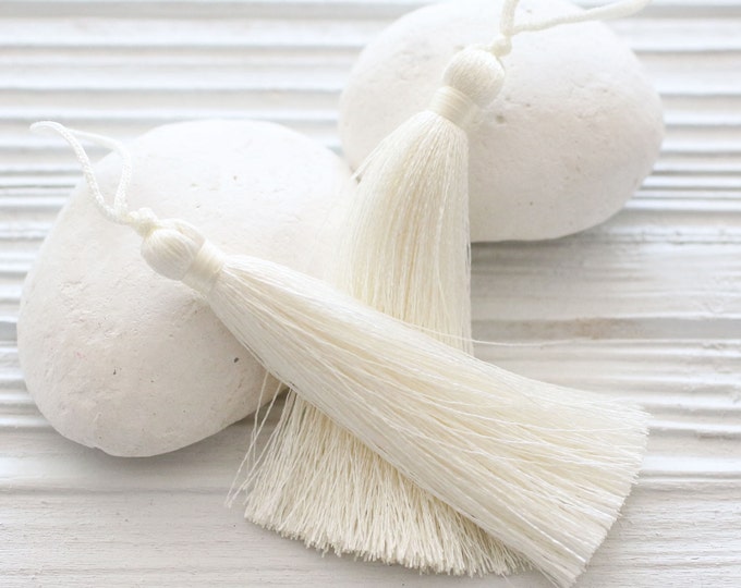 Ivory Silk Tassel, Pearl Tassel, Large Tassels, Jewelry Tassels, Tassel ...