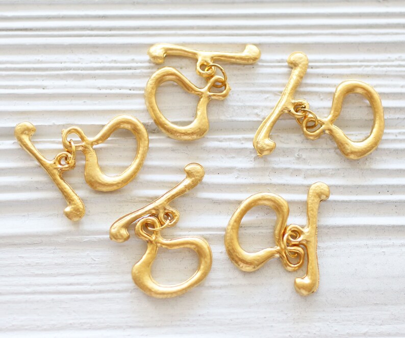 Toggle Clasps Gold, Large Toggle Clasp, 24K Gold Plated Jewelry Clasp ...