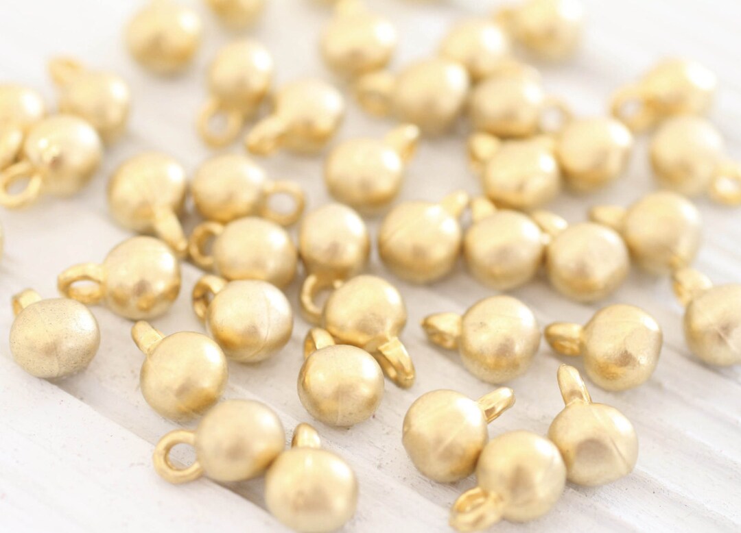 10pc Gold Ball Charms, Earring Charms, Bracelet Charms, Metal Earring ...