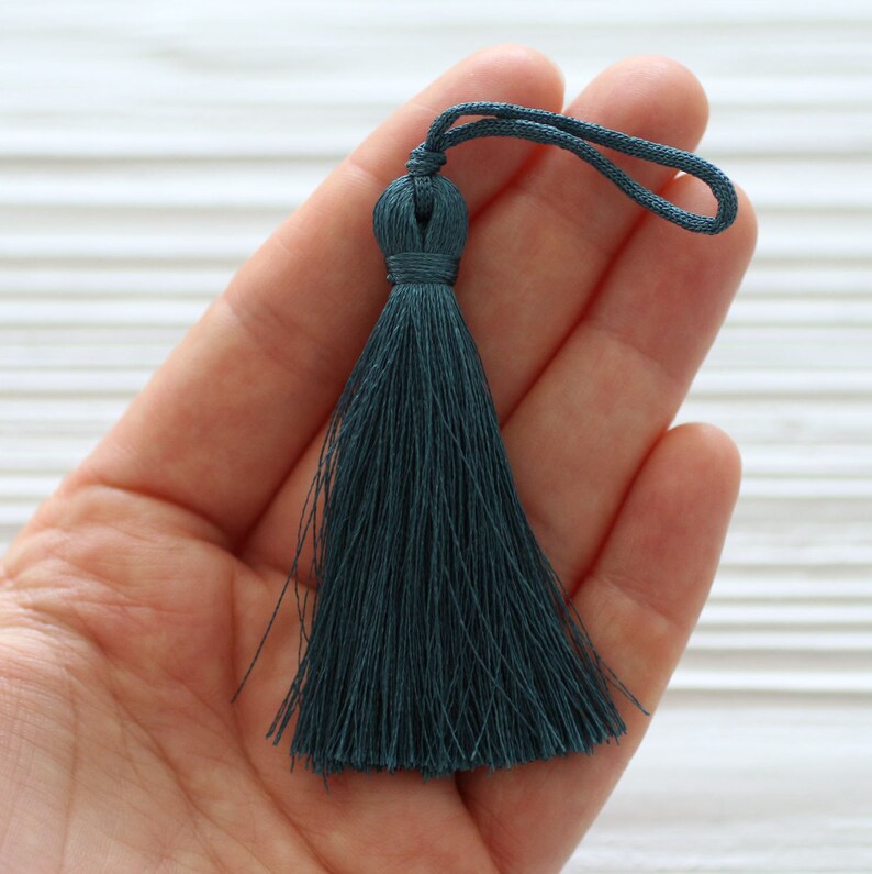 Denim Blue Silk Tassel Navy Tassel Mala Tassel Tassels for - Etsy