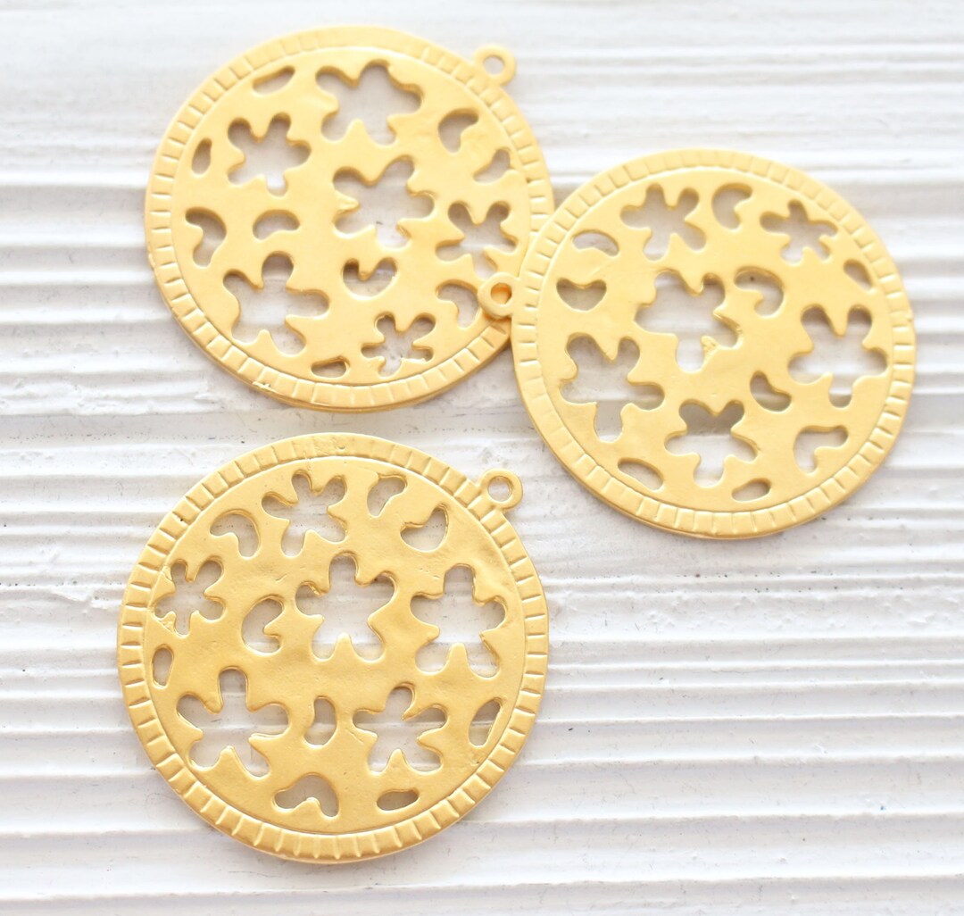 Gold Round Pendant, Modern Pendant, Cut Out Pendant Gold, Large Circle ...