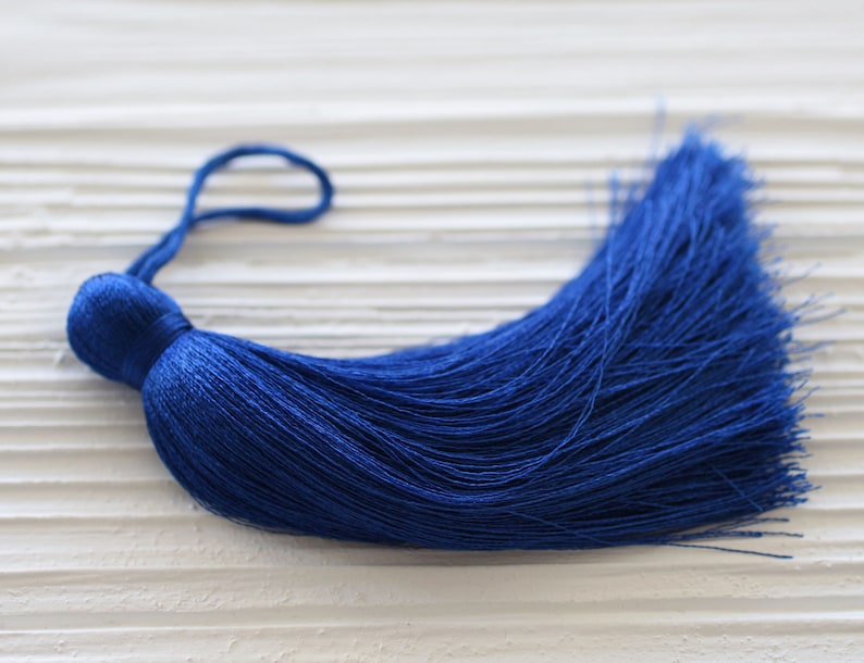 Cobalt Blue Silk Tassel Extra Large Tassels Thick Silk | Etsy