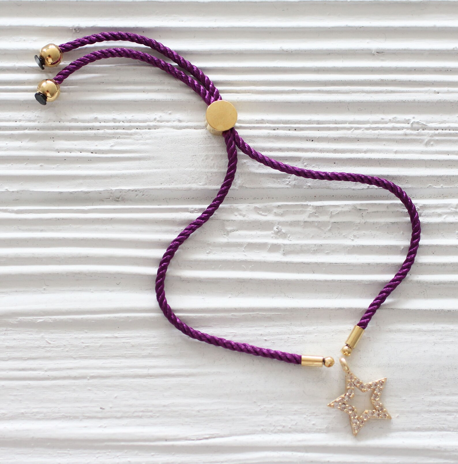 Adjustable Purple Cord Bracelet DIY String Bracelet Blank | Etsy