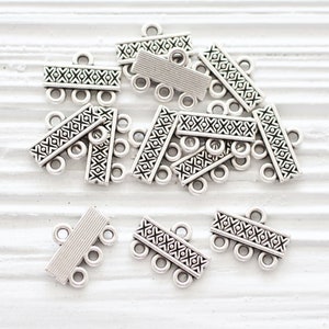4pc Multi Strand Connector Bar, Silver Earrings Chandelier Charms ...