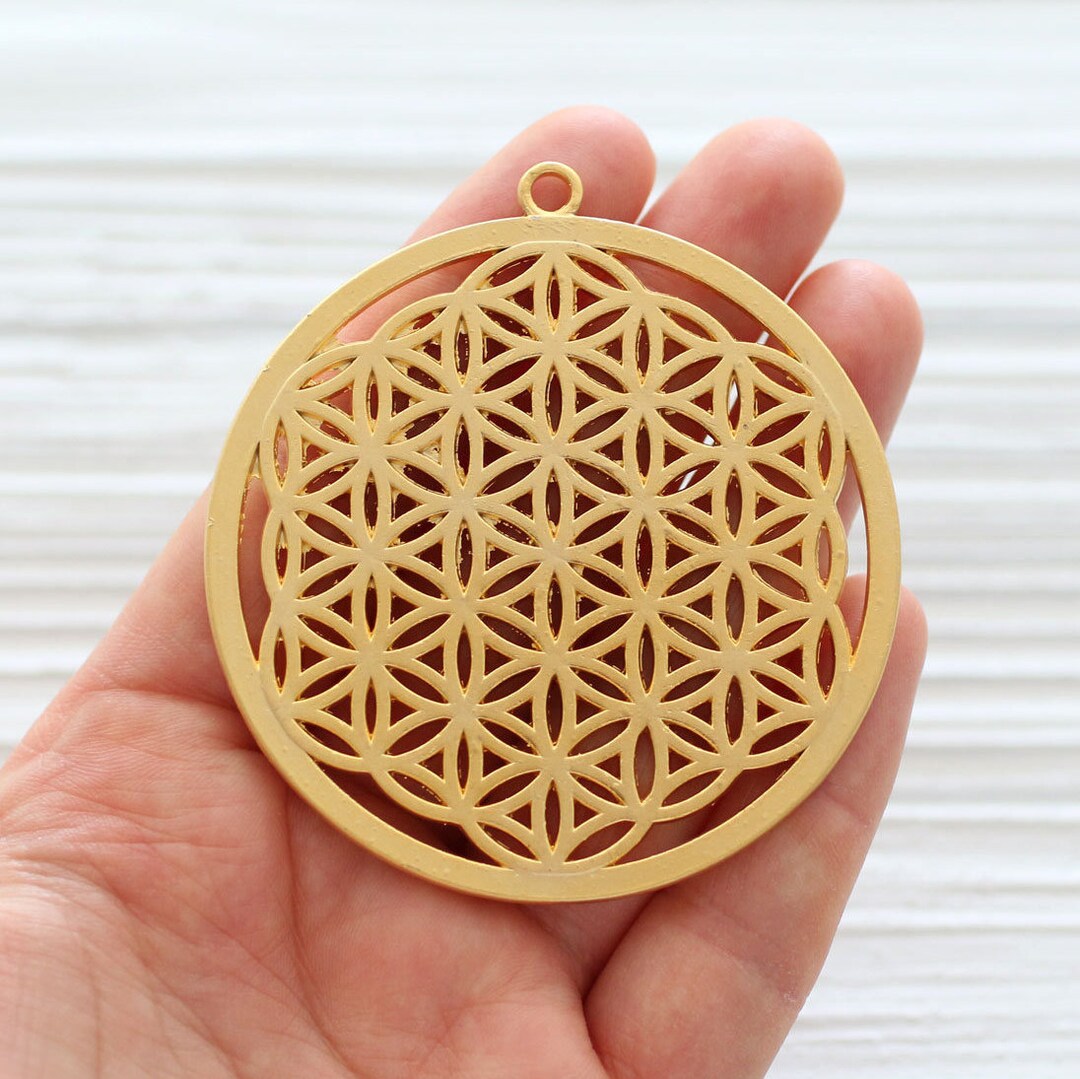 Filigree Medallion, Gold Round Pendant, Filigree Pendant, Filigree ...