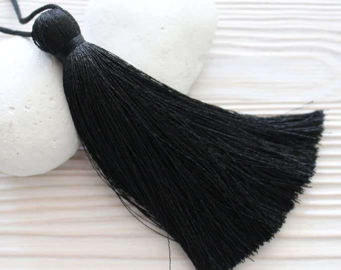 Black Silk Tassel, Extra Thick Tassel, Large Tassels, Silk Tassel, Mala ...
