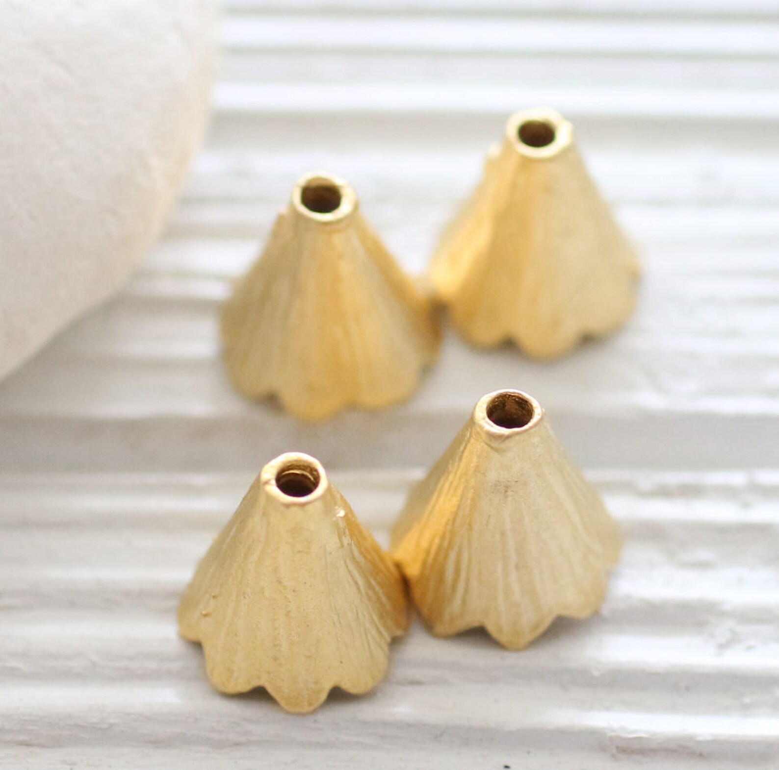 2pc Gold Bead Caps Tassel Caps Bead Cones Gold End Caps | Etsy