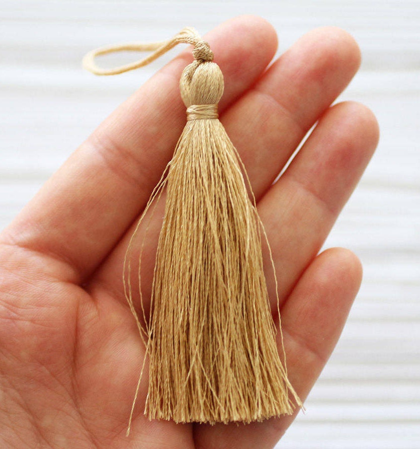 Coffee brown tassel, mala tassel, long silk tassels, thread tassel ...