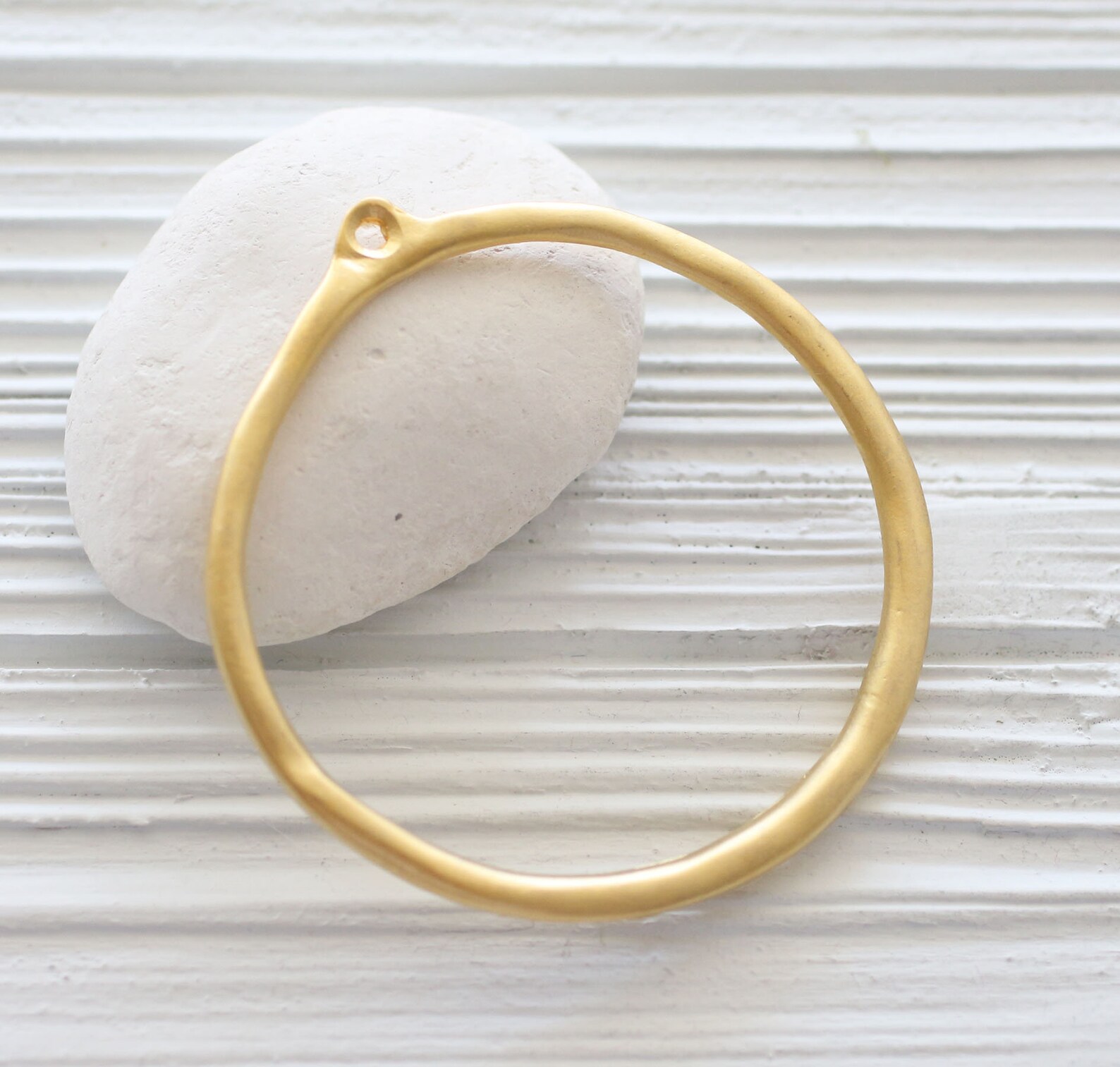 Organic shaped thick hoops gold round hoop pendant gold | Etsy