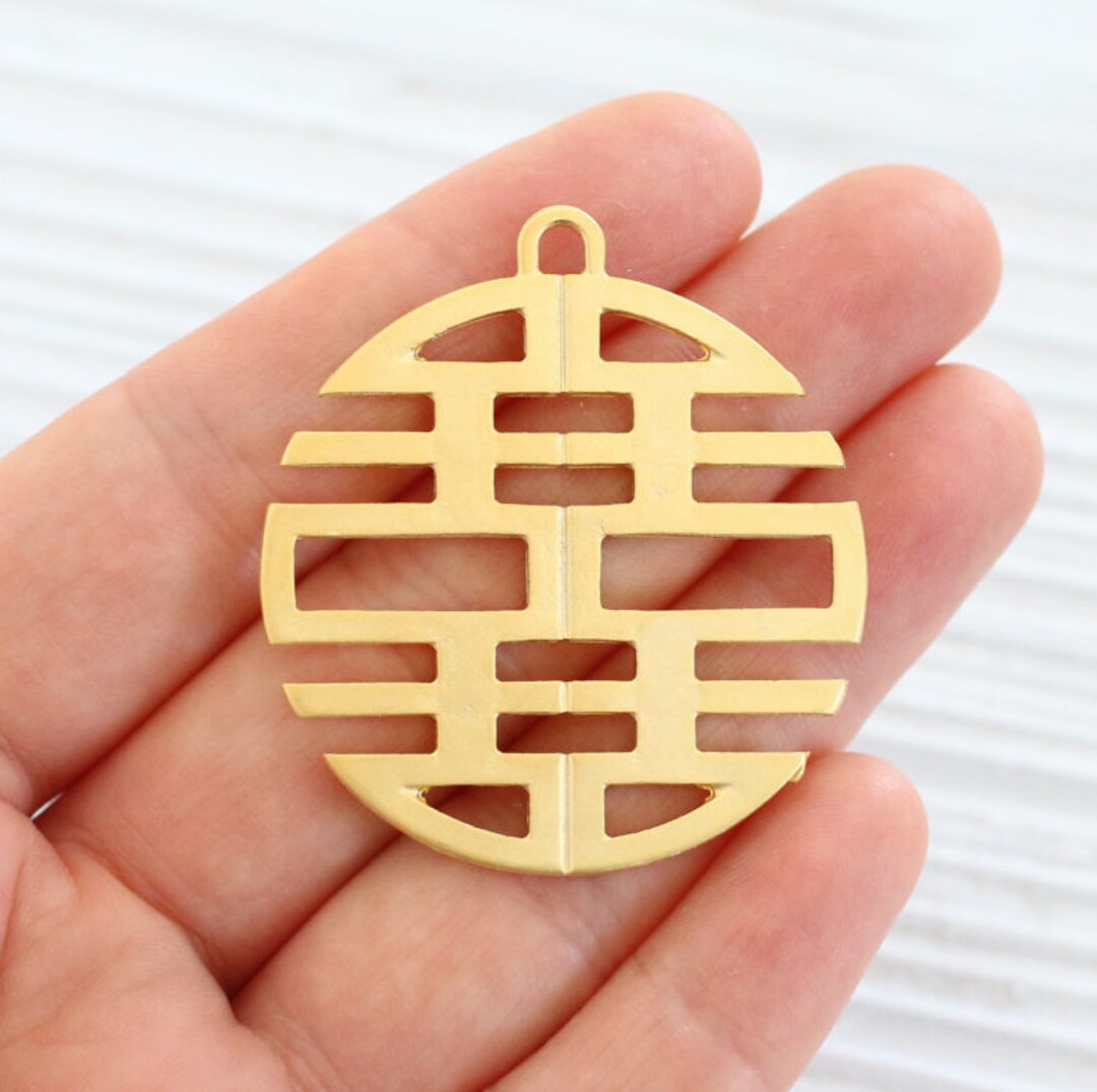 Gold Round Pendant, Gold Medallion, Tribal Pendant Gold, Large Circle ...