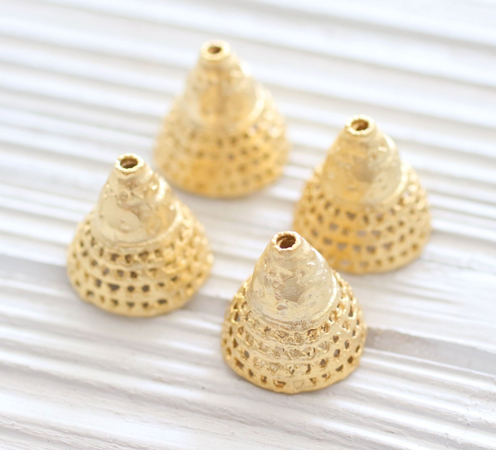 2pc Large Gold Rustic Tassel Cap Matte Gold Large Bead Caps - Etsy