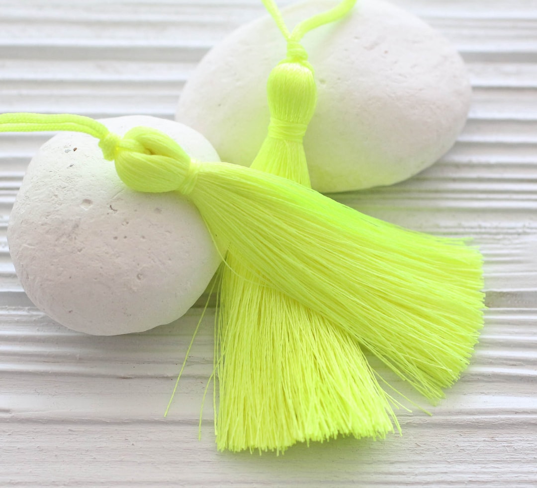 Bright Neon Yellow Tassel, Neon Tassel, Lime, Large Tassels, Tassel ...