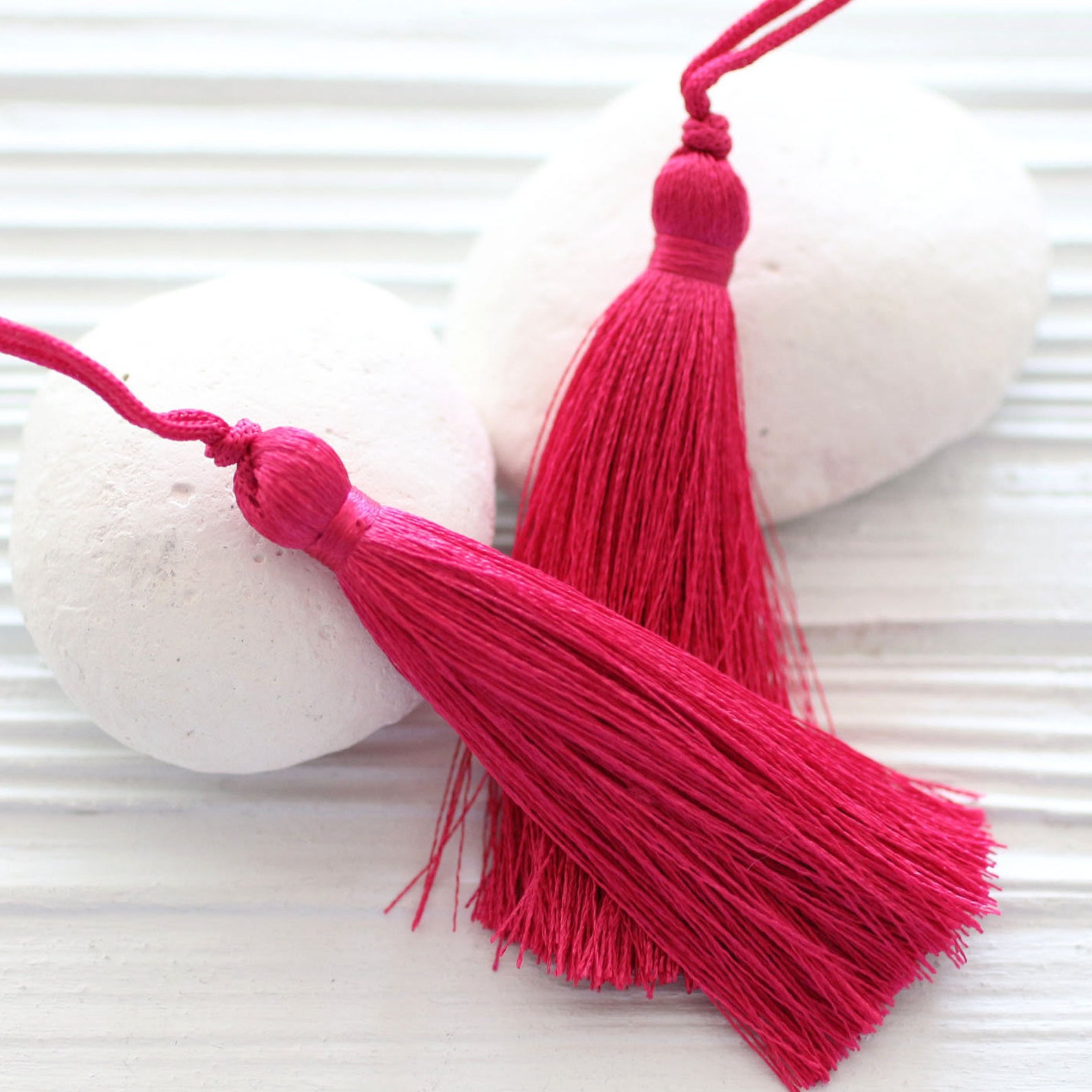 Magenta Tassel, Cherry, Fuschia Tassel, Silk Tassel, Jewelry Tassels ...