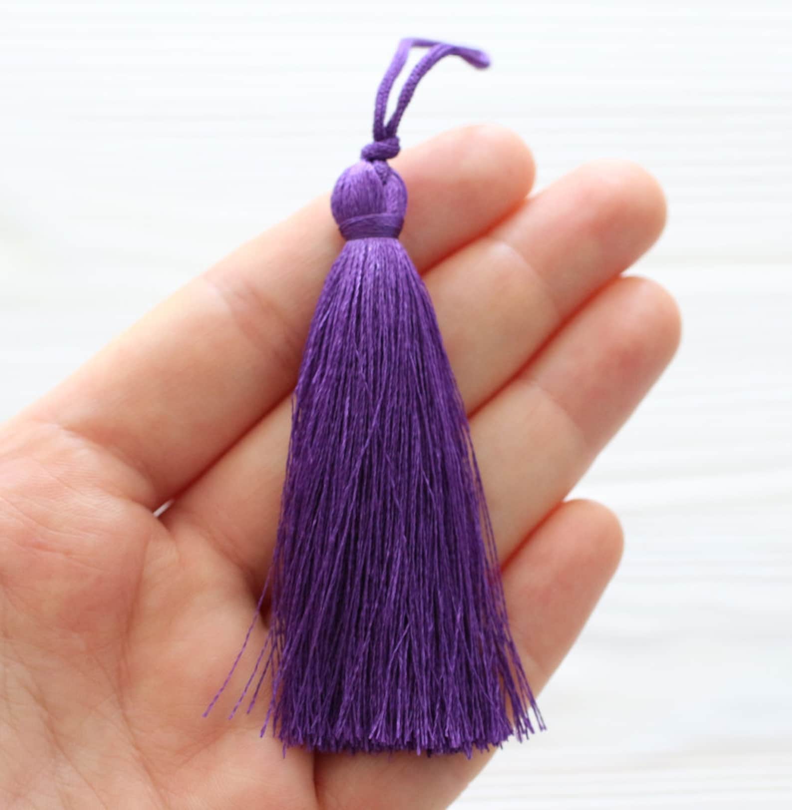 Purple Tassel, Silk Tassel, Thread Tassel, Mala Tassel, Jewelry Tassels ...