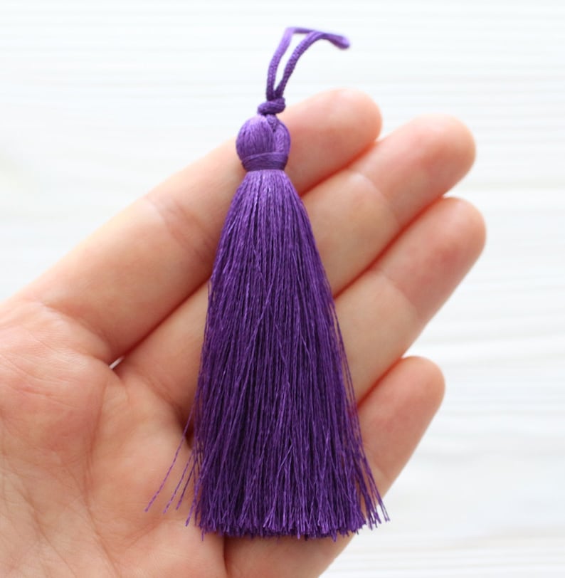 Purple Tassel, Silk Tassel, Thread Tassel, Mala Tassel, Jewelry Tassels ...