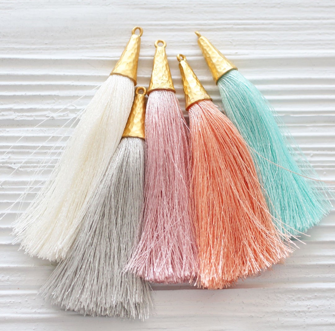 Pink Silk Tassel, Tassel With Gold Cap, Baby Pink, Blush Pink Tassel ...