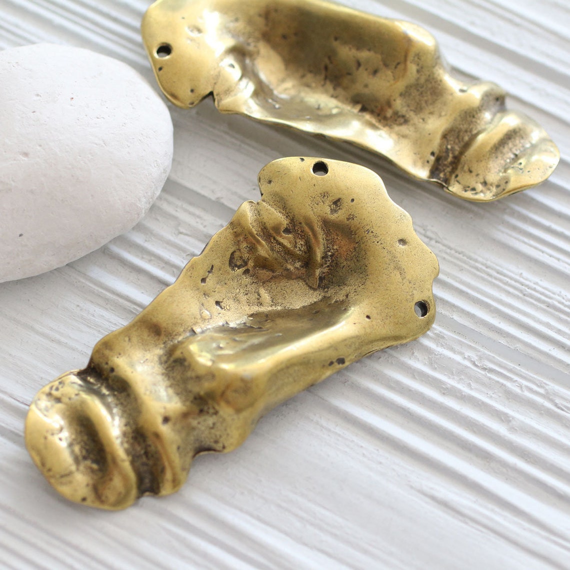 Face Pendant, Mask Pendant, Antique Gold Pendant, Mask Dangle ...