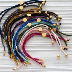 Adjustable Purple Cord Bracelet, DIY String Bracelet Blank, Semi-ready ...