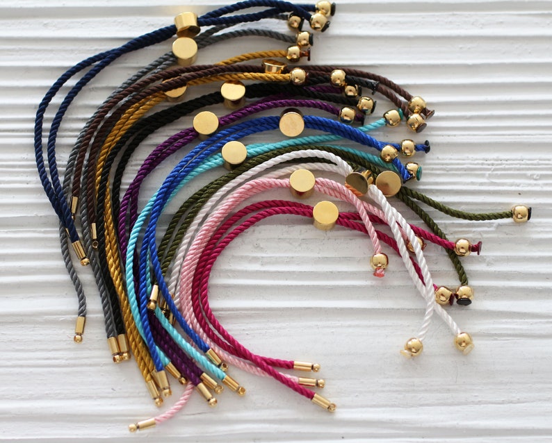 Adjustable Purple Cord Bracelet DIY String Bracelet Blank - Etsy