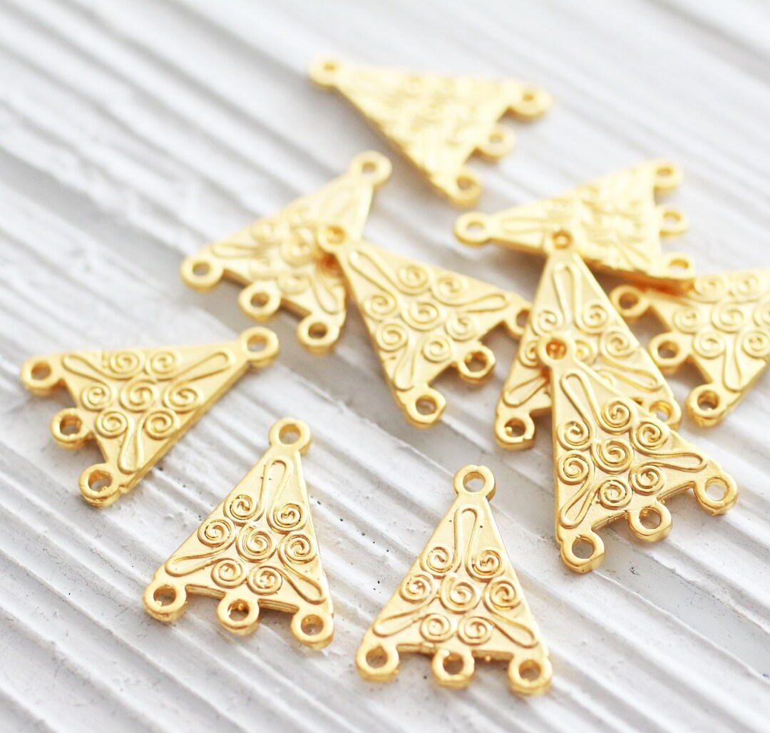 10pc Triangle Connector With Spiral Details, Rustic Bracelet Findings ...