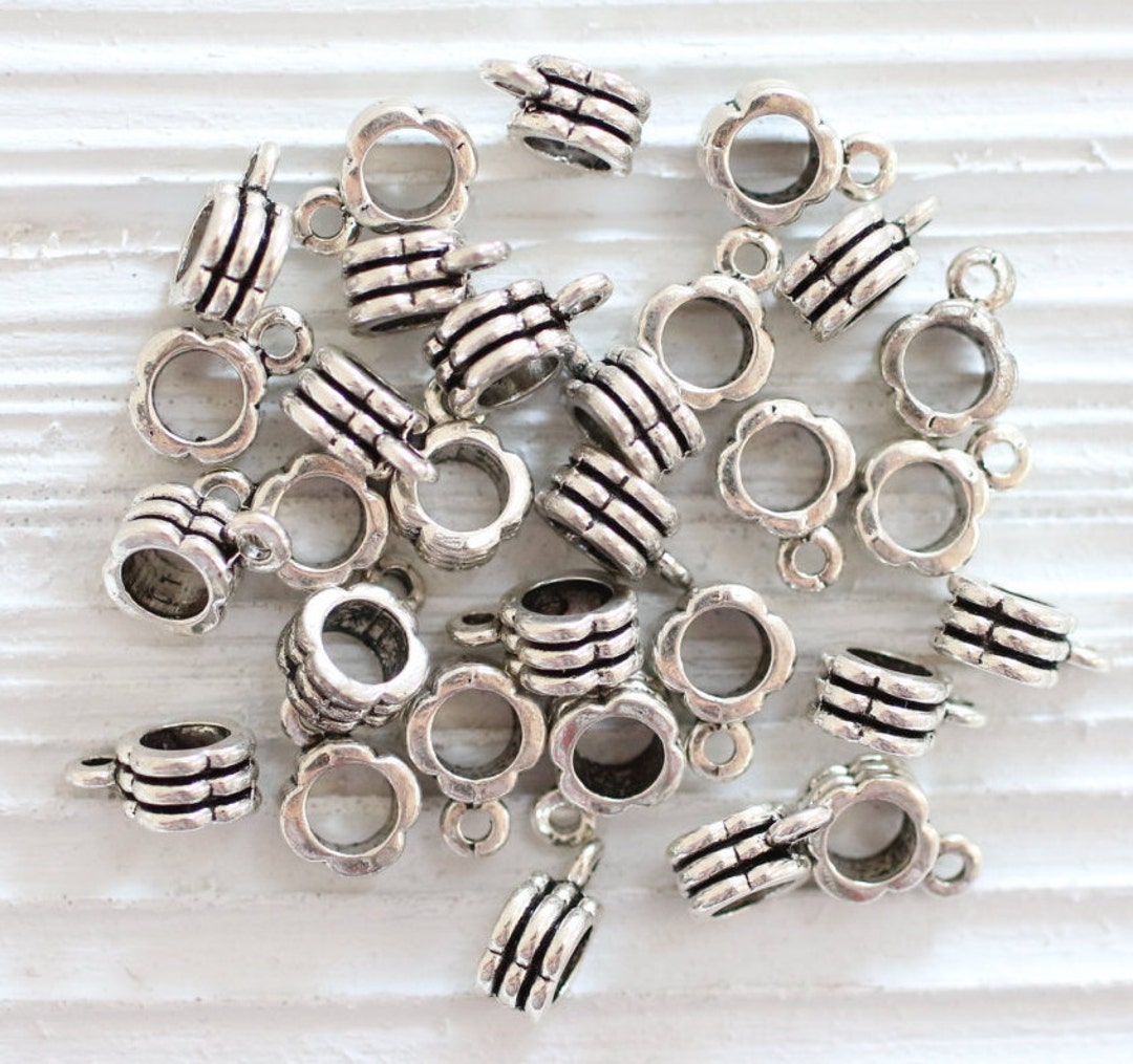 3pc Silver Bail, Pendant Bails, Antique Silver Bails, Bails, Metal ...