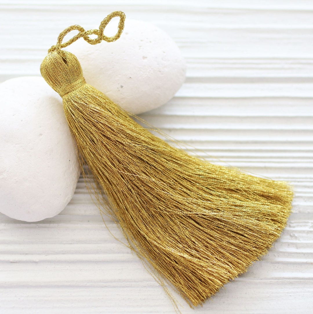Metallic Gold Tassel, Extra Thick Tassel, Large Tassels, Mala Tassel ...