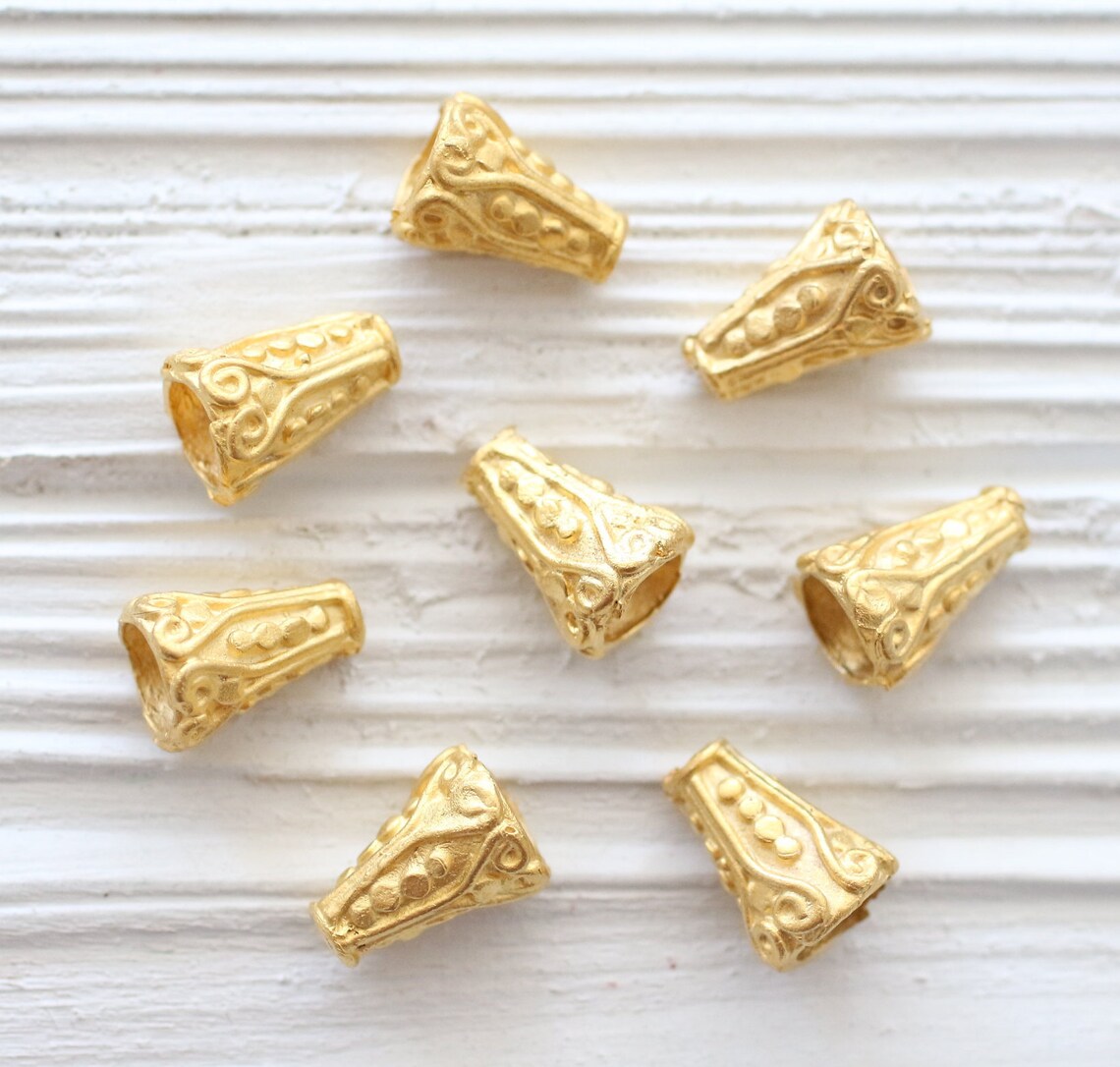 2pc Gold Tassel Cap Bead Caps Matte Gold Mini Bead Cones - Etsy