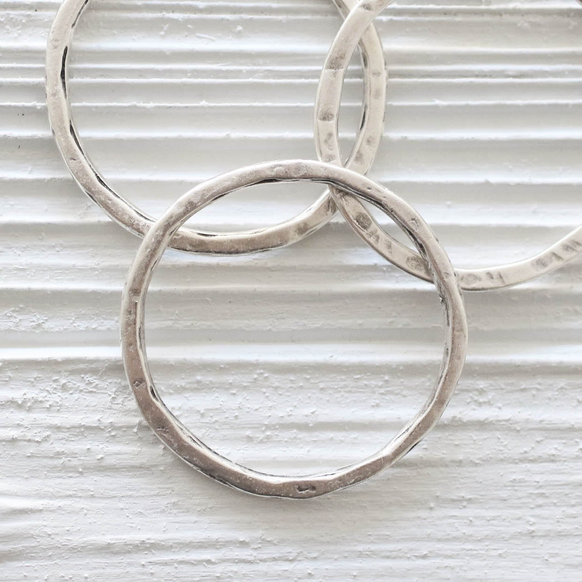 2pc Silver Round Hoop Pendant, Round Connector, Silver Link, Circle ...