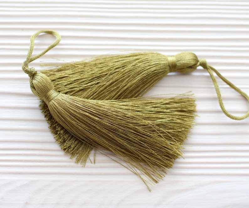 Silk Tassel, Olive Tassel, Green Tassel, Olive Green, Jewelry Tassels ...