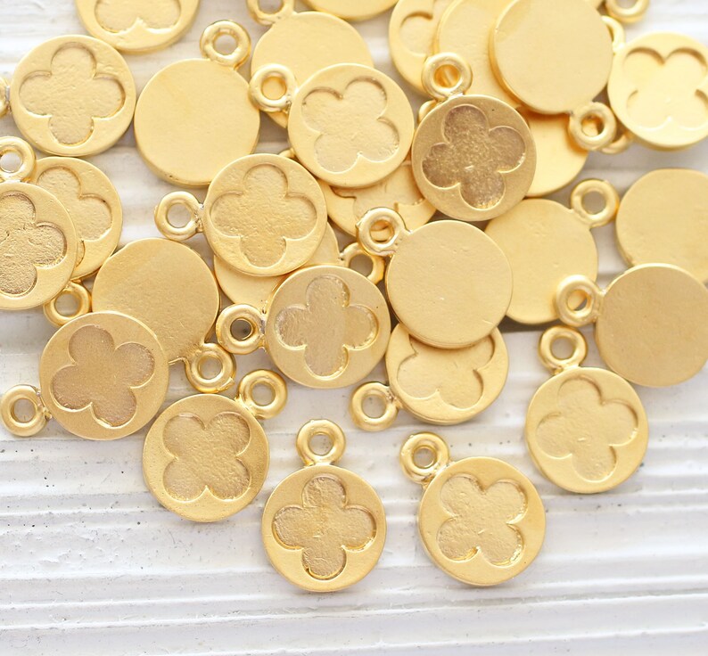 10pc Matte Gold Earring Charms Flower Charm Bracelet Charms - Etsy
