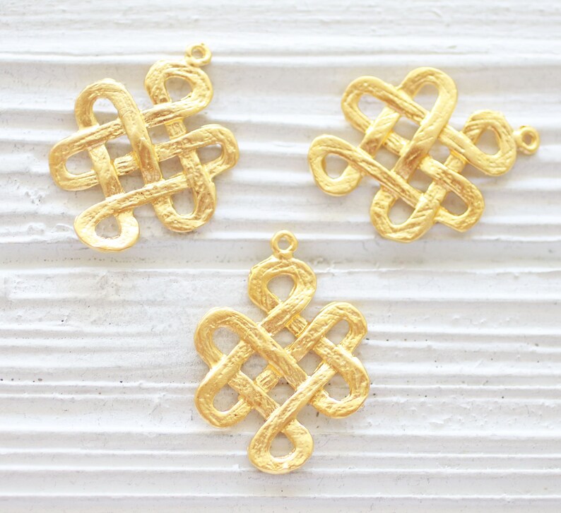 Celtic Knot Charm Drop Charms Gold Spiral Filigree Earring - Etsy