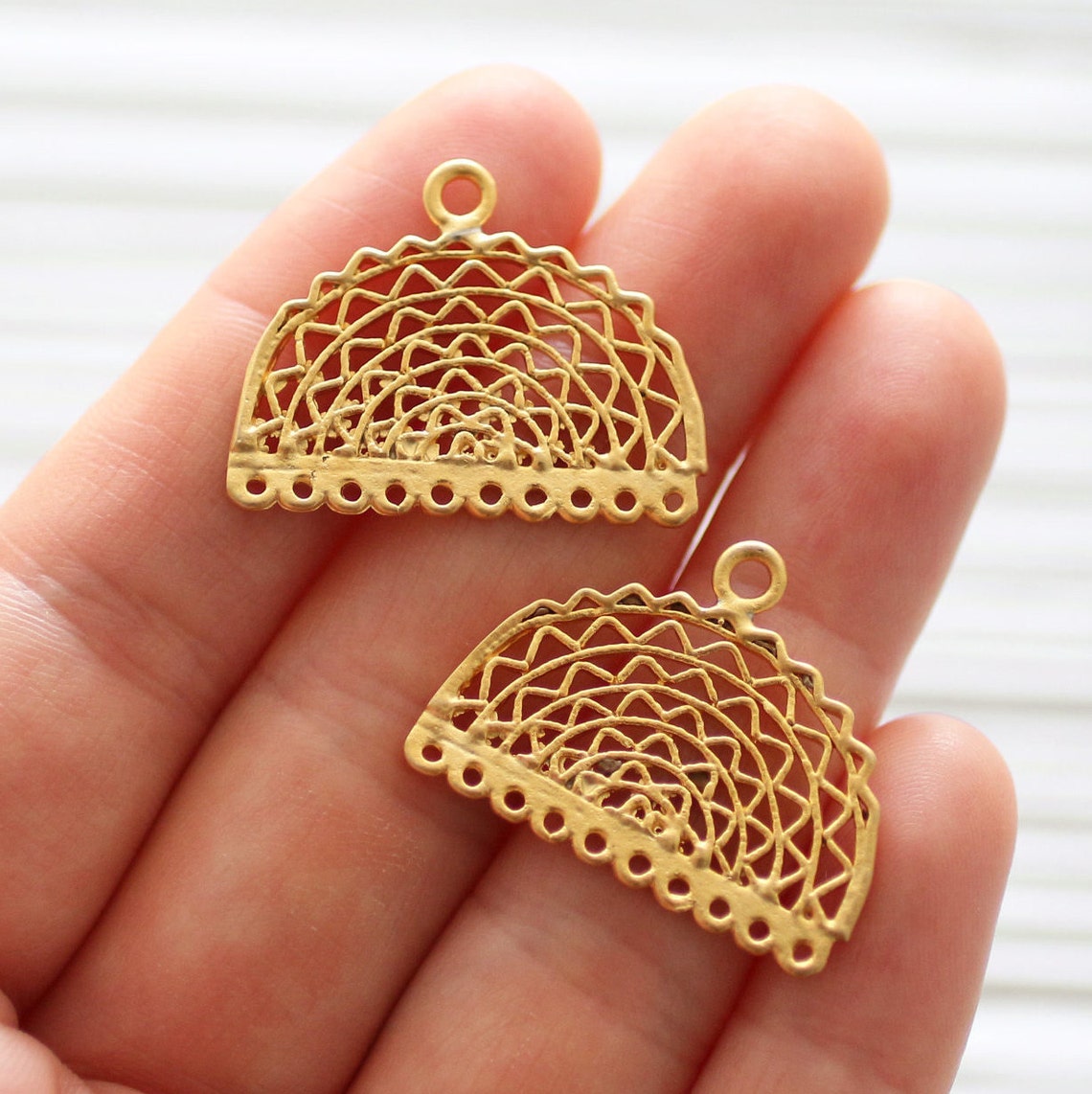 2pc Large Filigree Gold Connector, Unique Filigree Findings, Multi ...