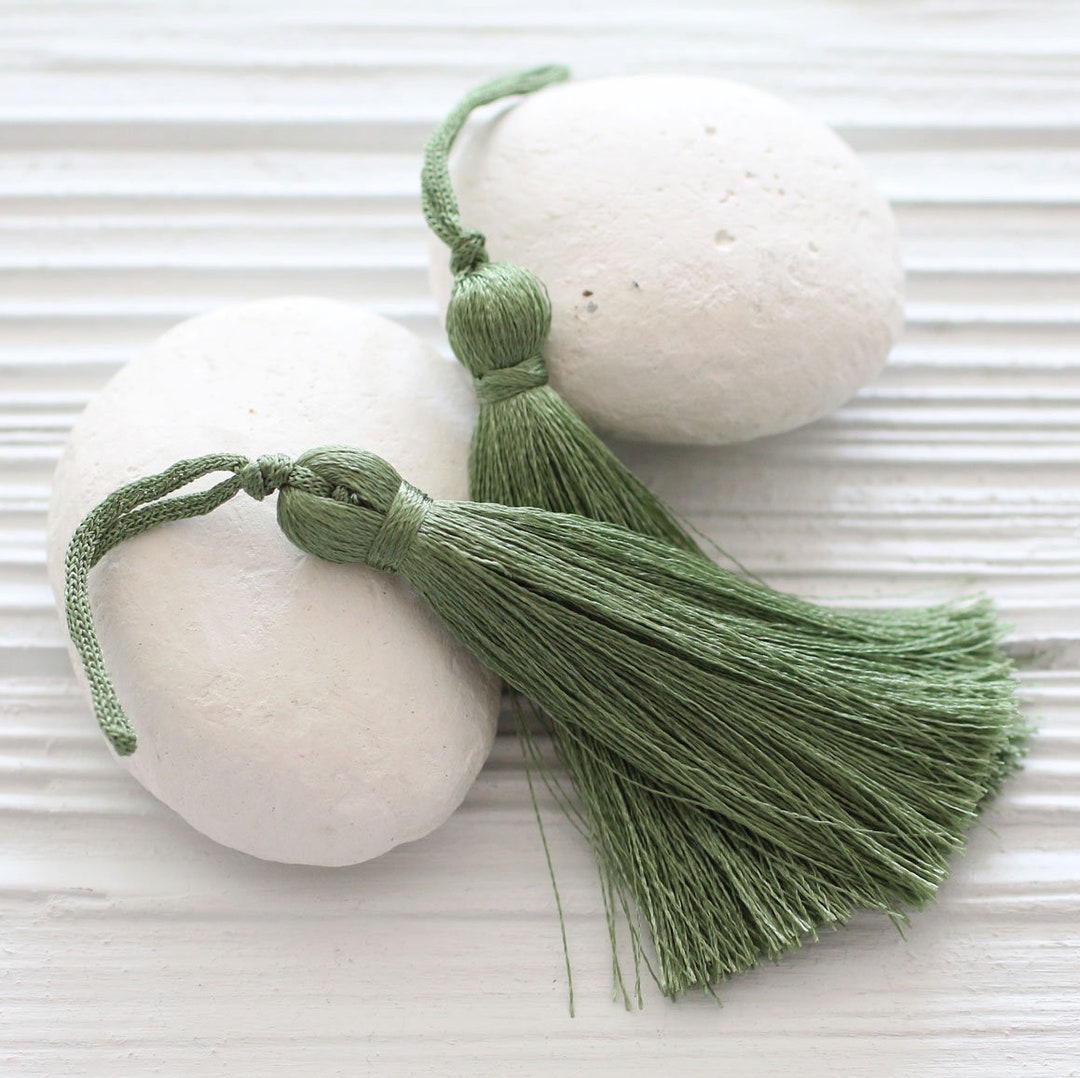 Sage Green Silk Tassel, Mala Tassel, Silk Tassel, Tassels for Jewelry ...