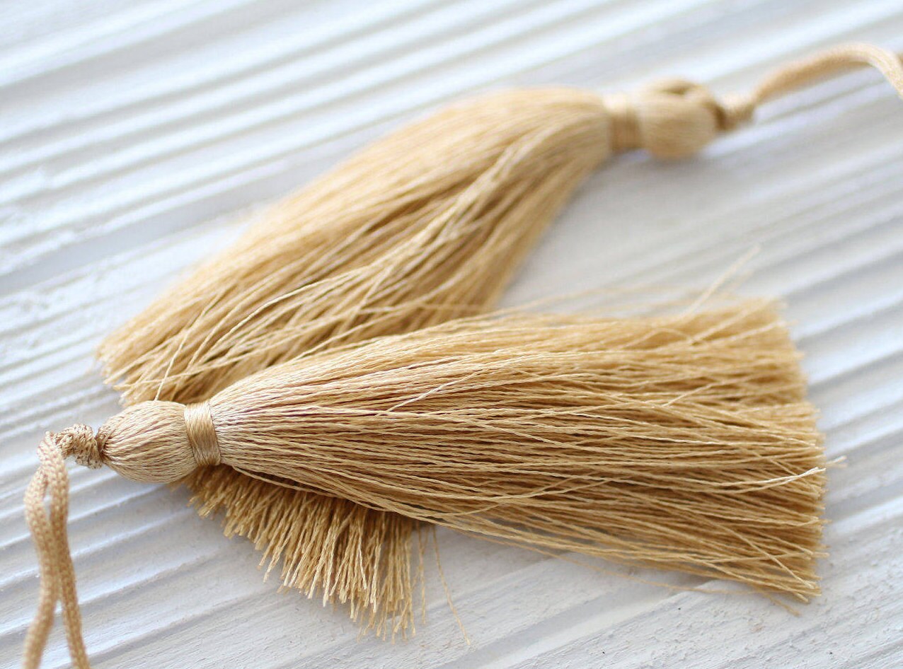 Coffee brown tassel, mala tassel, long silk tassels, thread tassel ...