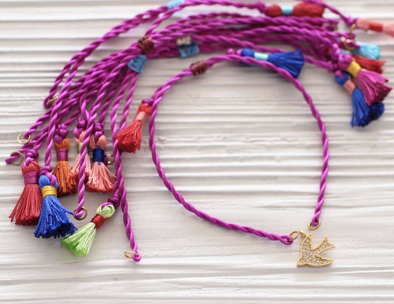 Purple Friendship Bracelet Blank Purple Cord Bracelet With | Etsy