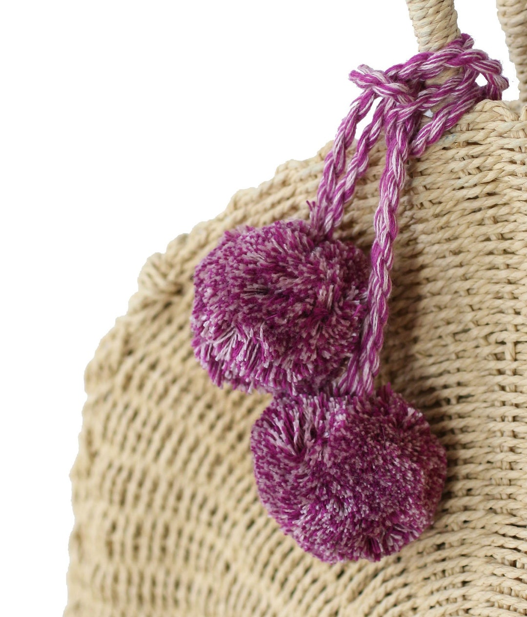 Pink Purple Pom Pom Purse Charm, Plum, Pom Pom Ornaments, Pom Poms for ...