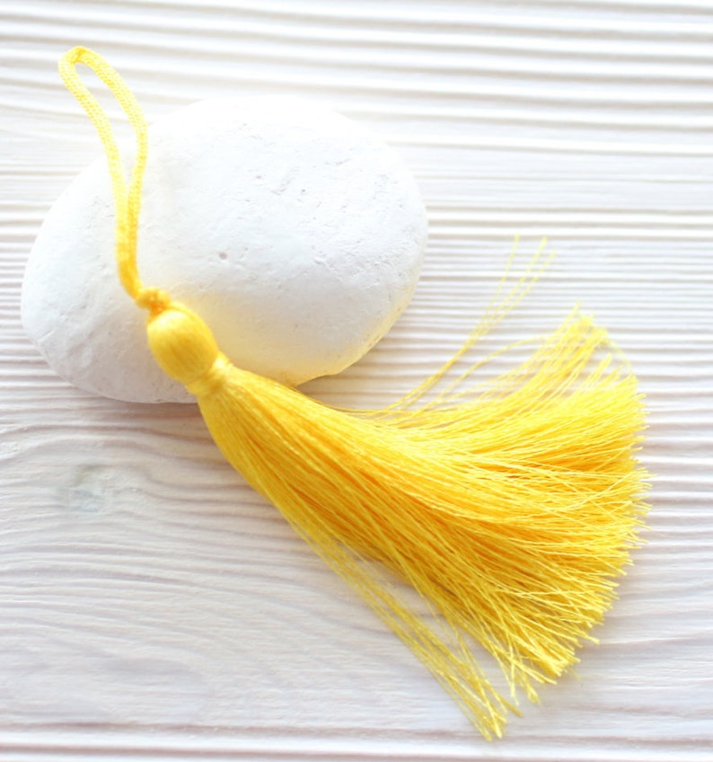 Silk Tassel Yellow Tassel Large Tassels Neon Tassel - Etsy