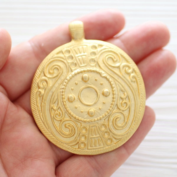 Gold Medallion - Etsy