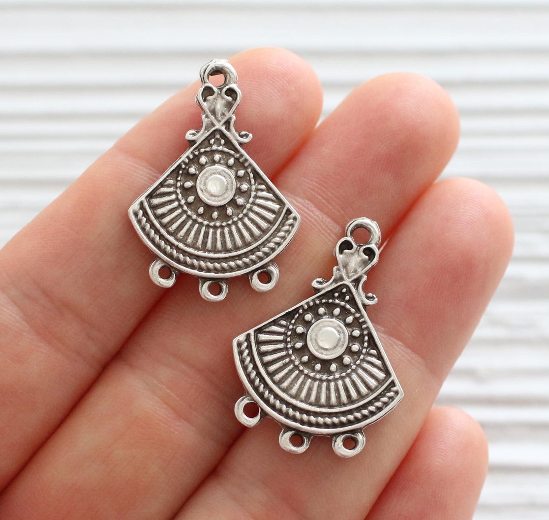 2pc Silver Multistrand Connector, Earrings Connector Charm, Necklace ...