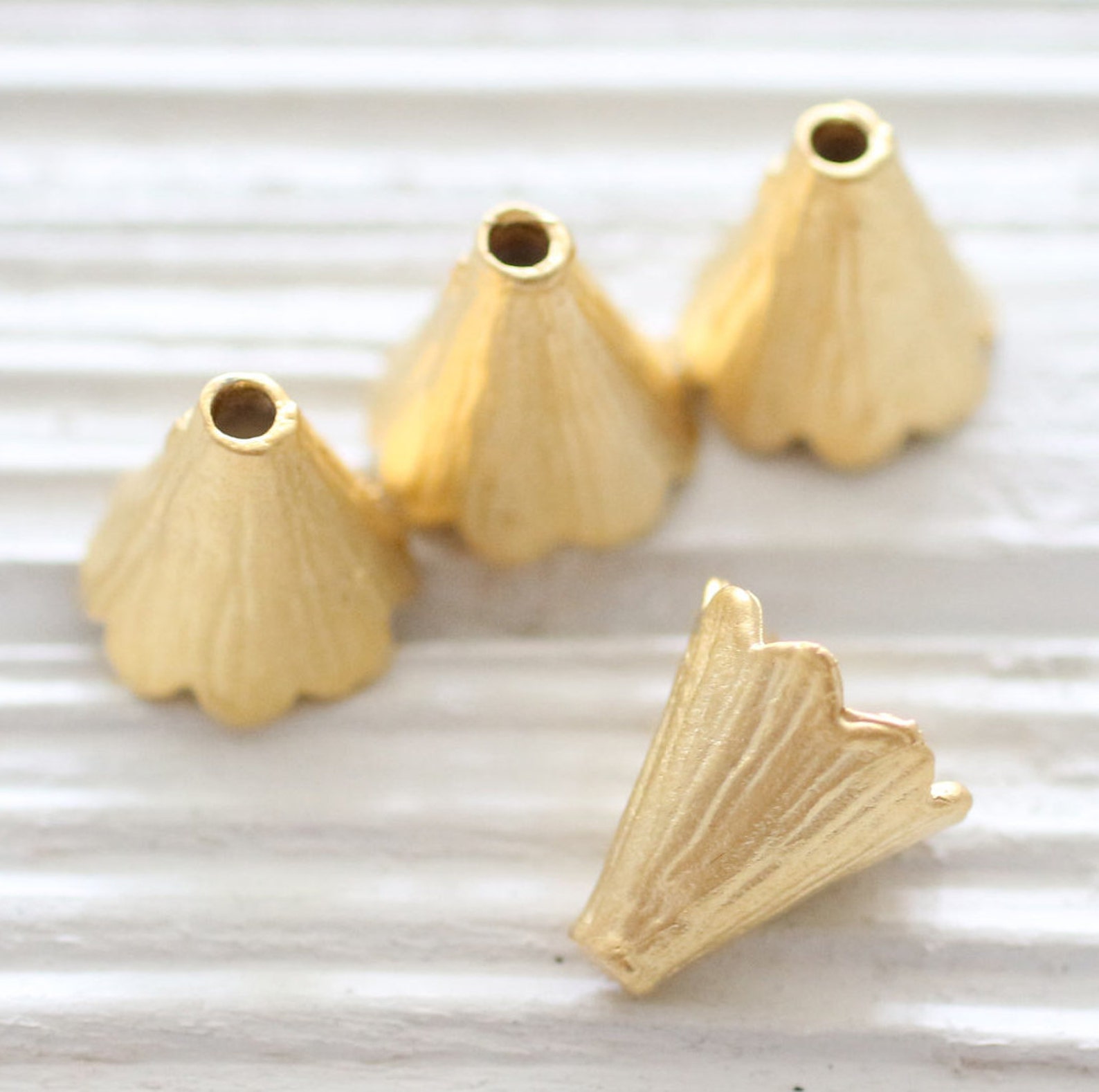 2pc Gold Bead Caps, Tassel Caps, Bead Cones, Gold End Caps, Bead Cap ...