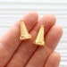 2pc Gold Bead Cones, Large Bead Caps, Tassel Caps, Large End Caps ...
