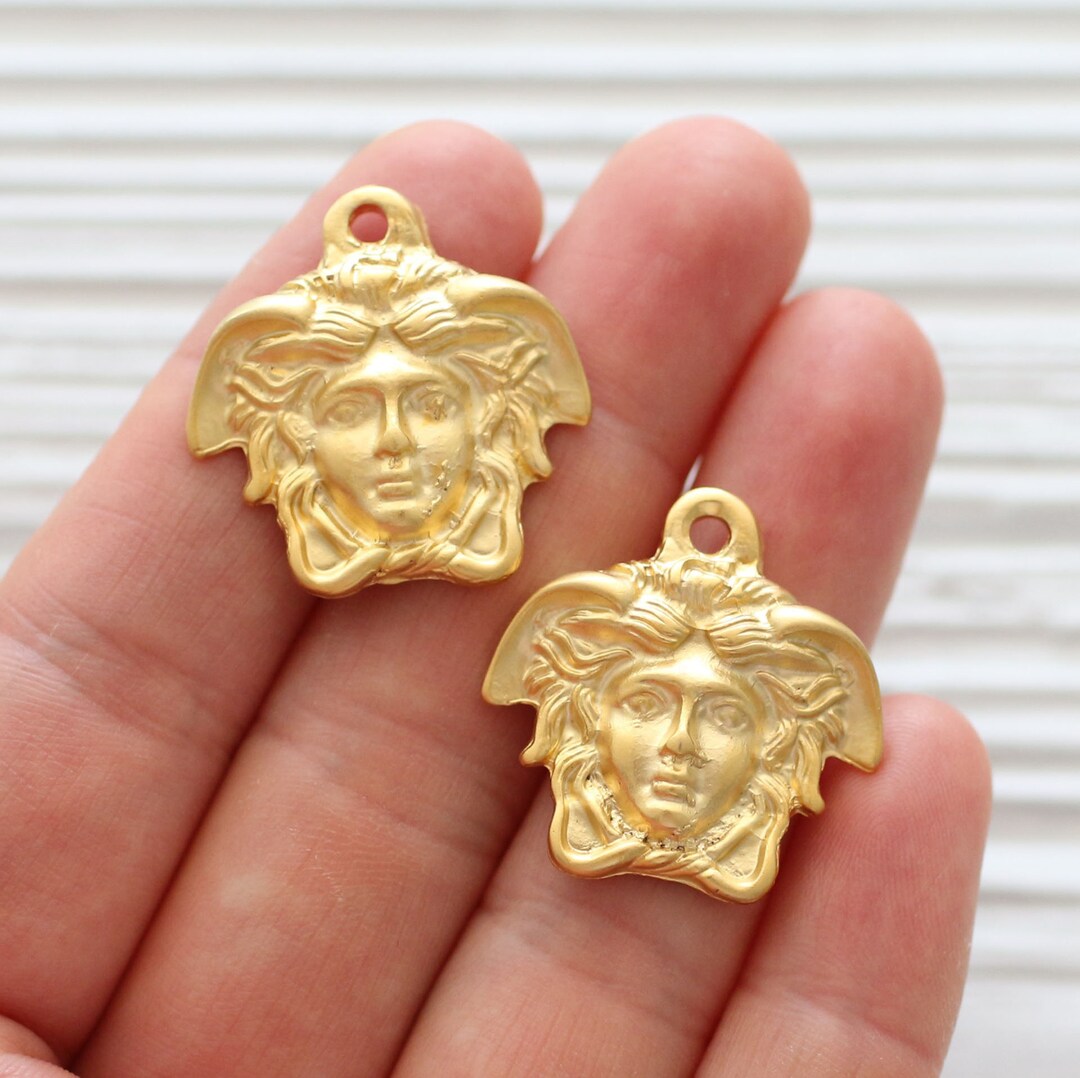 Greek Ancient Pendant, Ancient Medallion, Dangle Focal Earrings Charm ...