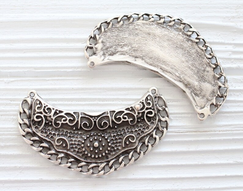 Crescent Pendant Multi Strand Connector Tribal Crescent Moon - Etsy