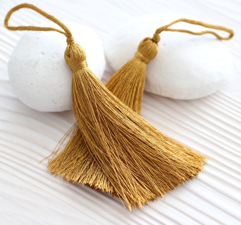 Mustard Silk Tassel Golden Tassel Large Tassels Tassel - Etsy