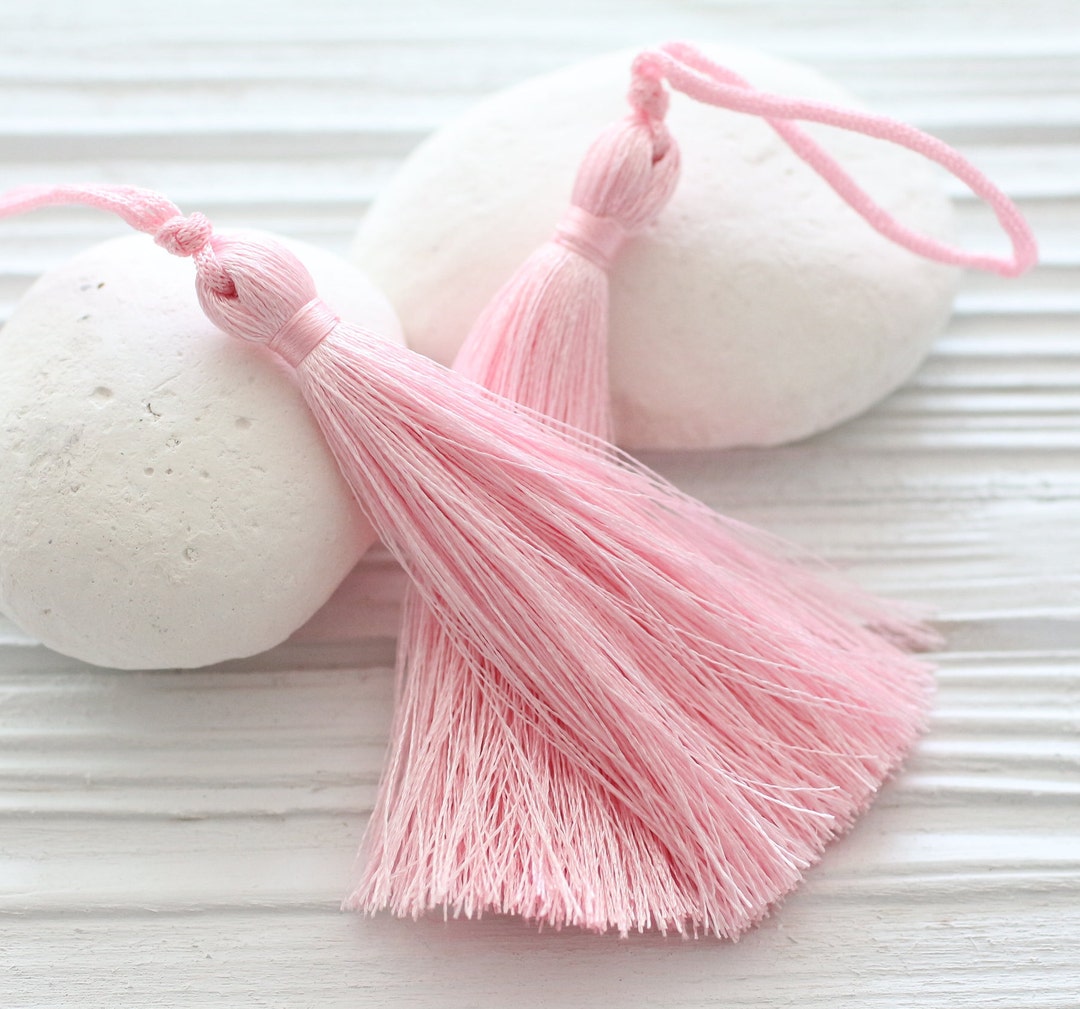 Pink Silk Tassel, Tassel Pendant, Pink Mala Tassel, Hand Made Silk ...