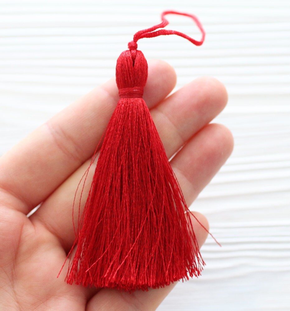 Red Silk Tassel Crimson Large Tassels Tassels For Jewelry Etsy