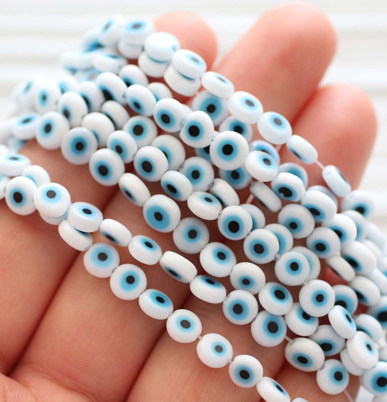 15 65pc 6mm Evil Eye Beads Bulk Round Evil Eye Beads | Etsy